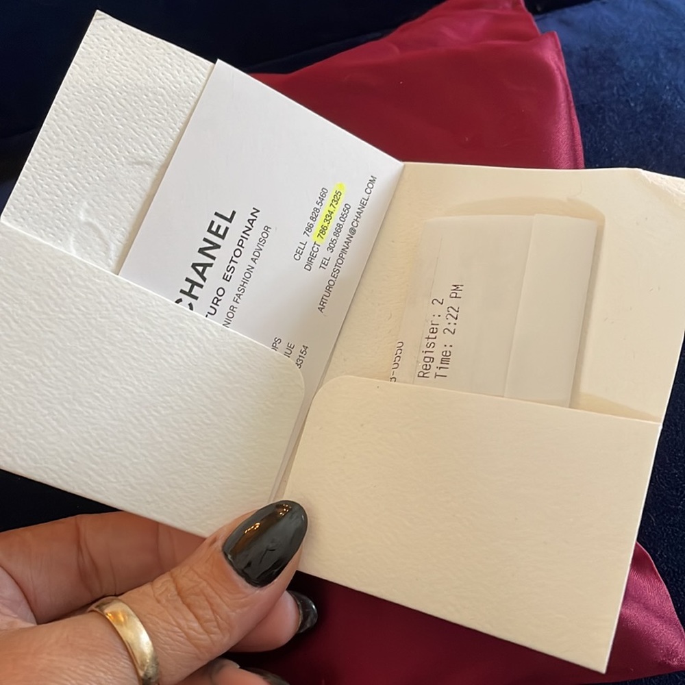 Chanel Purchase Receipt & Receipt Holder - Gem